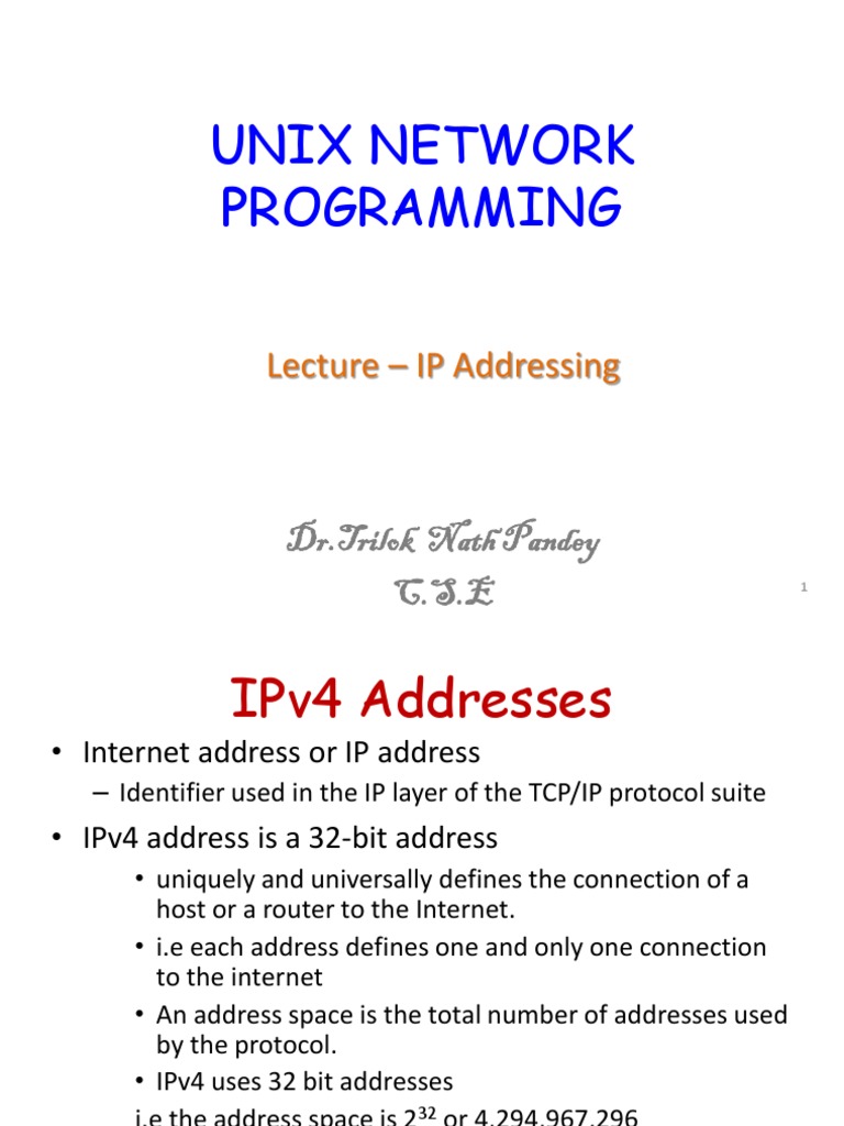 Unix Network Programming | PDF | Ip Address | Computer Data