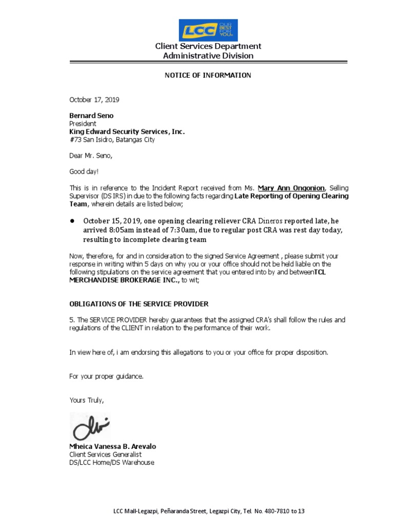 Client Services Department Administrative Division | PDF