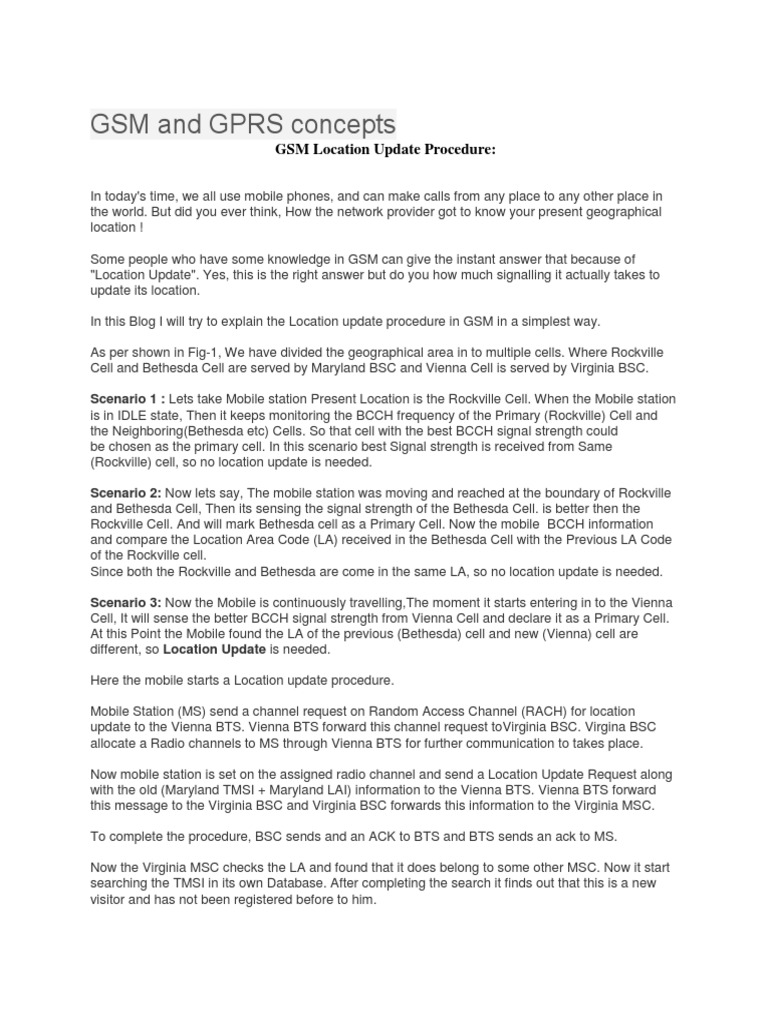 GSM Location Update Procedure | PDF | Radio Resource Management ...