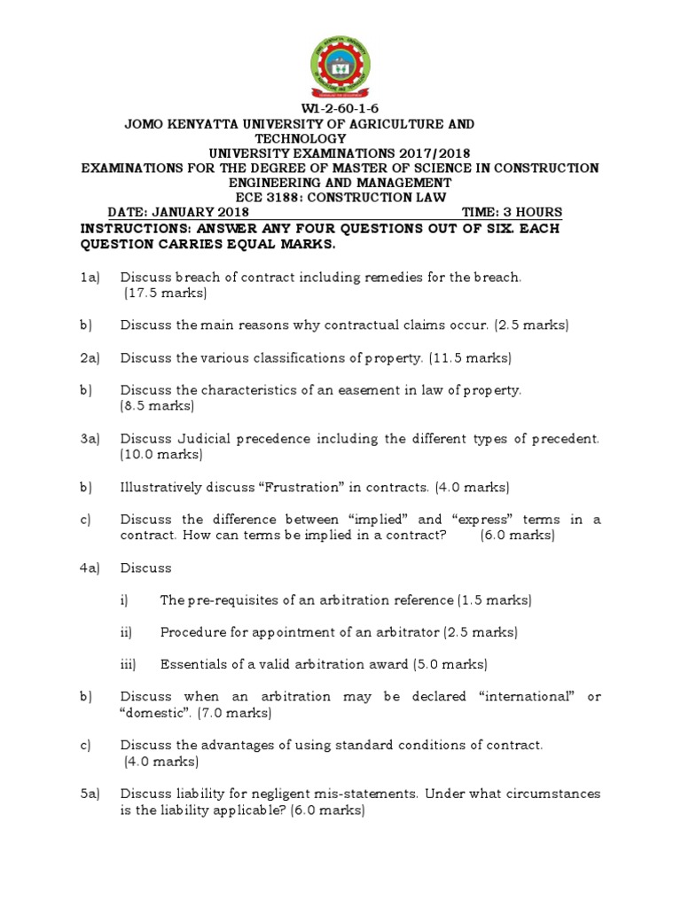 Instructions: Answer Any Four Questions Out of Six. Each Question ...