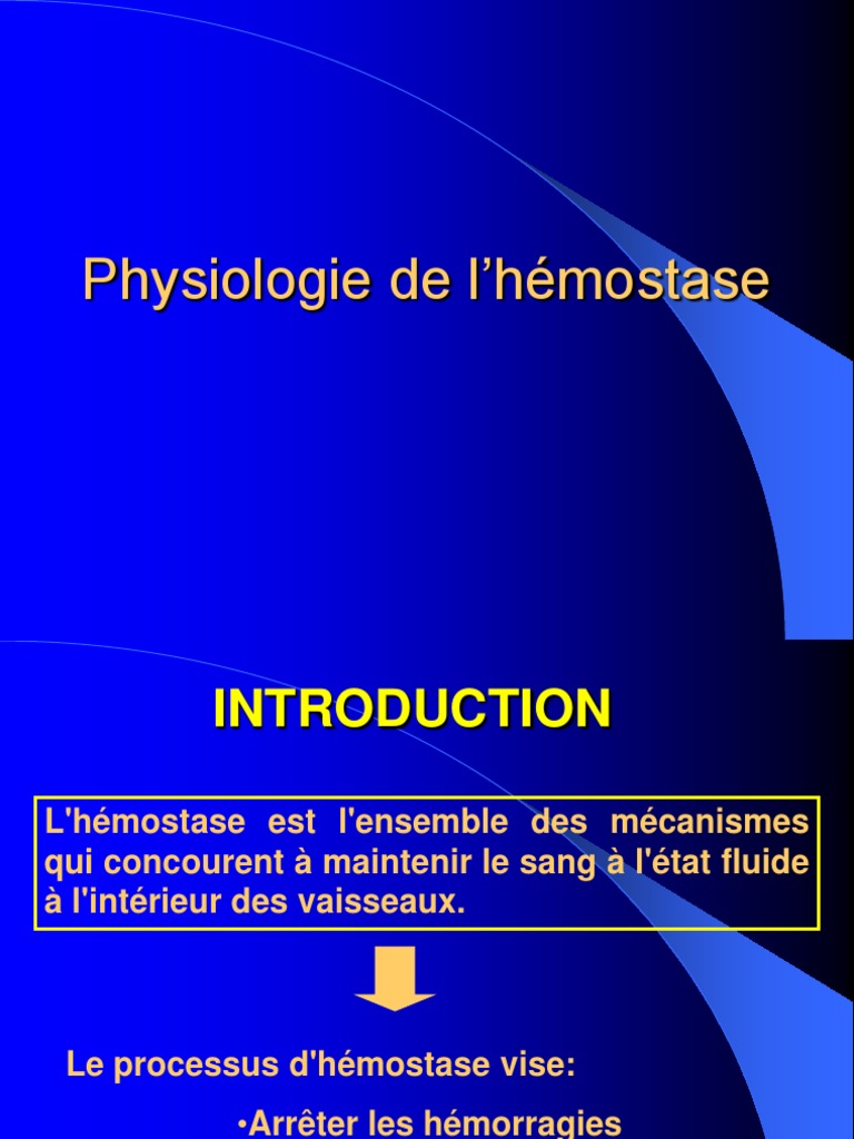 Hemostase | PDF | Coagulation | Thrombocyte