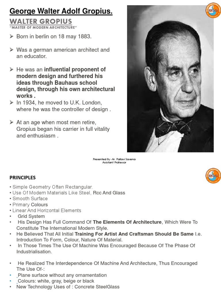 George Walter Adolf Gropius | PDF | Art Media | Architectural Design