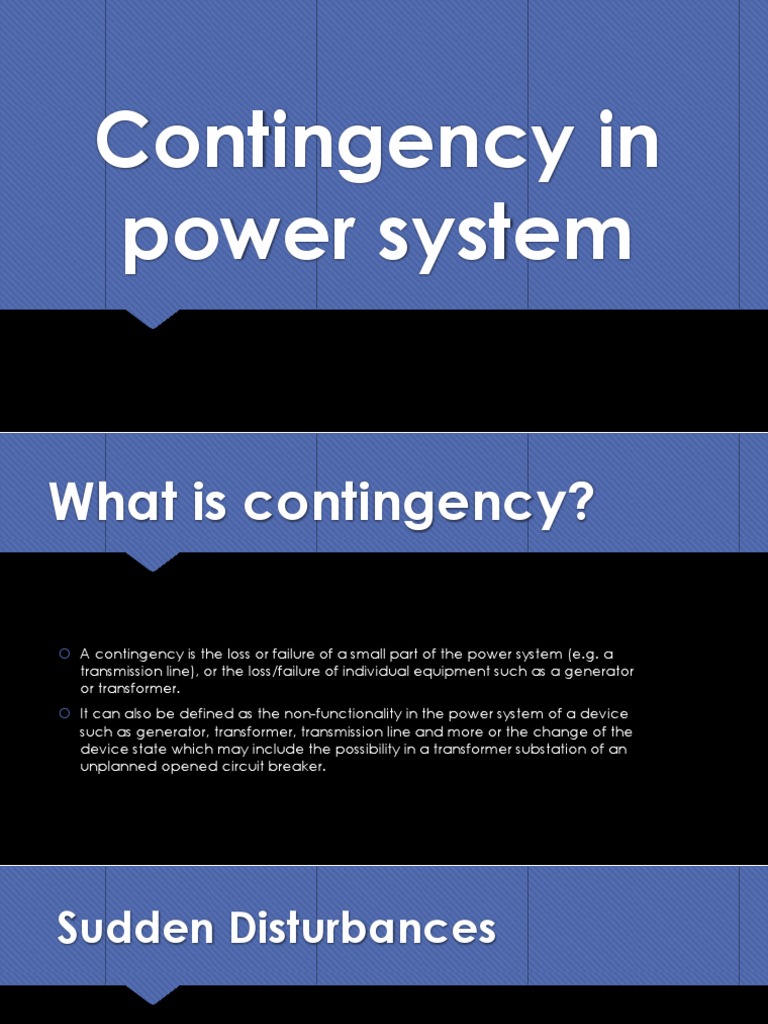 Contingency in Power System | PDF | Electric Power Transmission ...