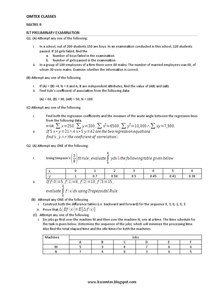 Maths II Preliminary Paper B | PDF | Price Indices | Correlation And ...