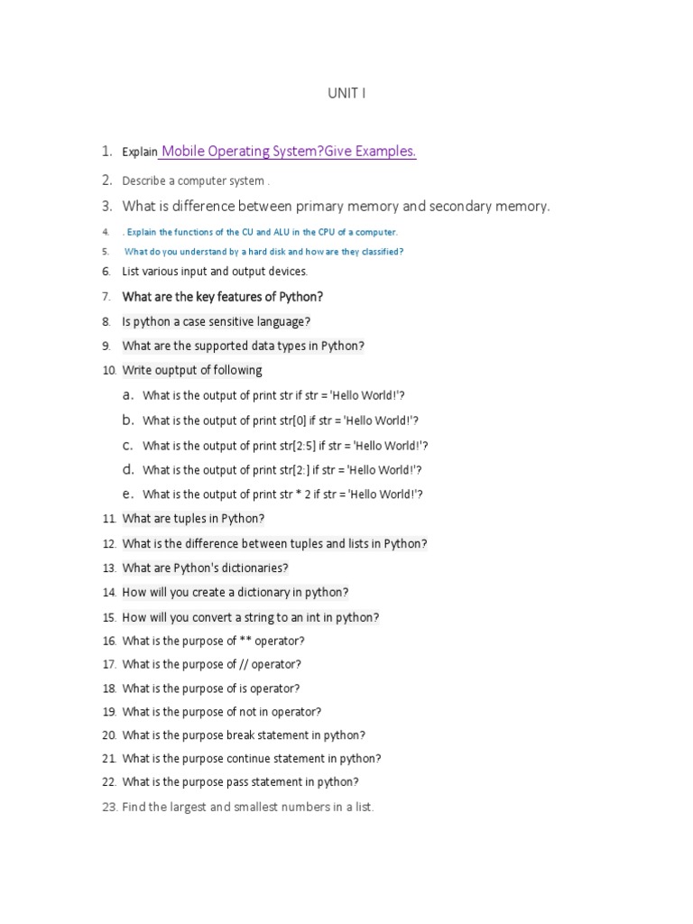 Python Question Bank | Download Free PDF | Boolean Data Type | Input/Output