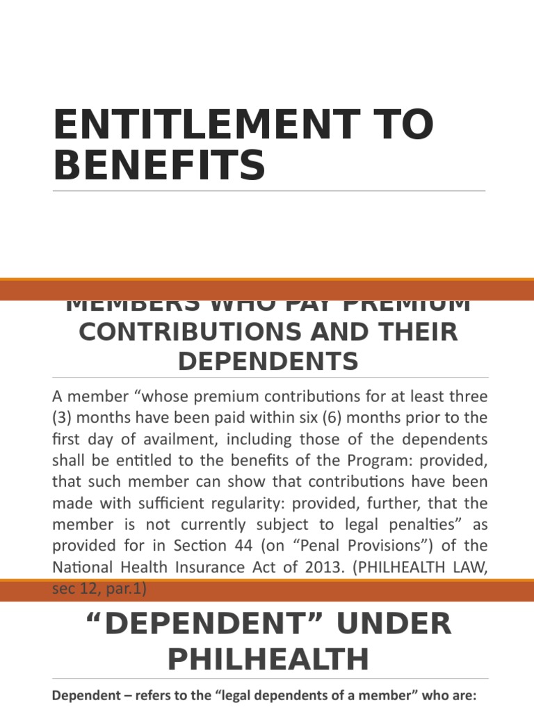 Entitlement To Benefits | PDF | Health Professional | Health Care