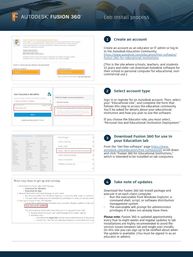 Fusion Lab Install Instructions | PDF | Autodesk | System Software