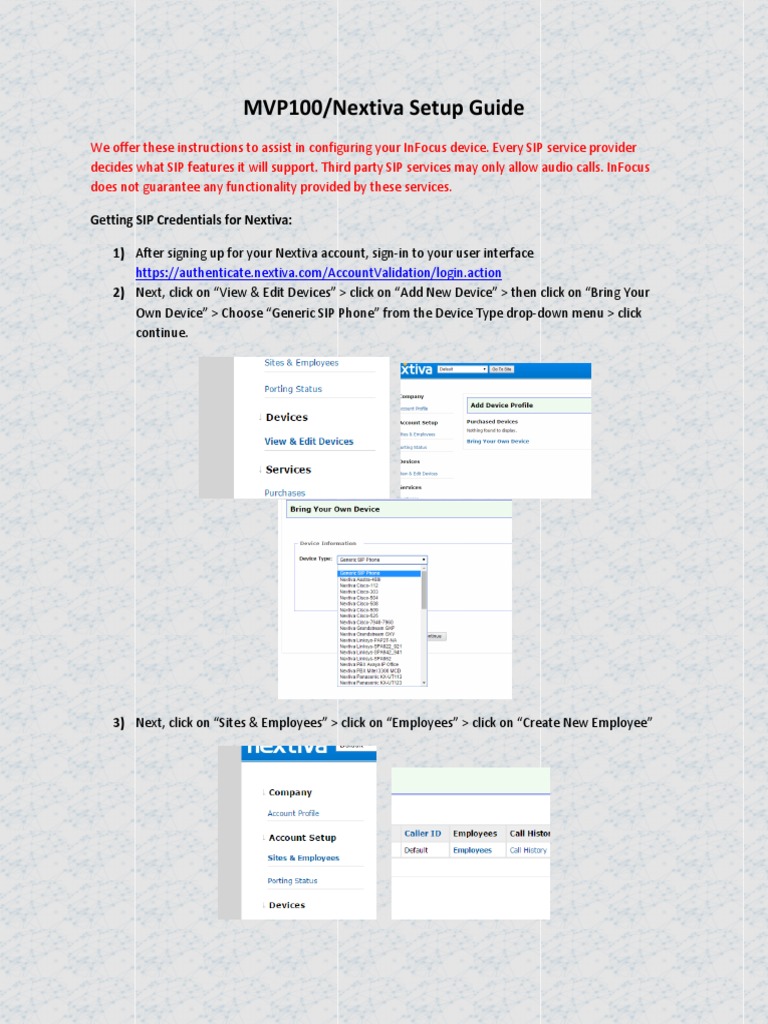 Configuring the MVP100 for Use with Nextiva SIP Services: A Step-by ...