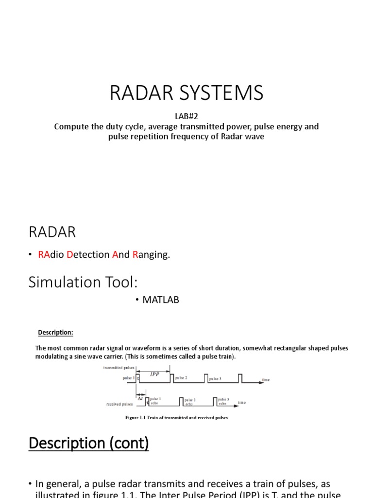 Radar System | PDF