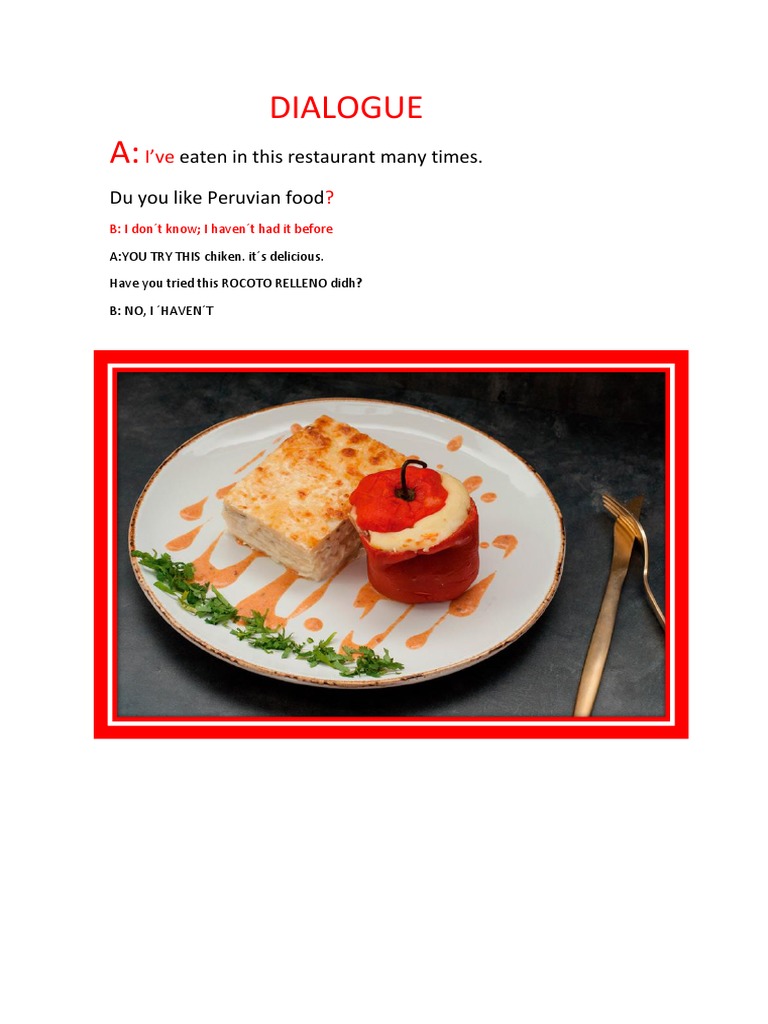 Peruvian Food Dialogue Example | PDF
