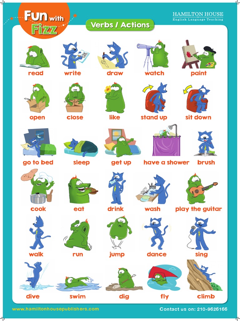Read Write Draw Watch Paint: Verbs / Actions | PDF