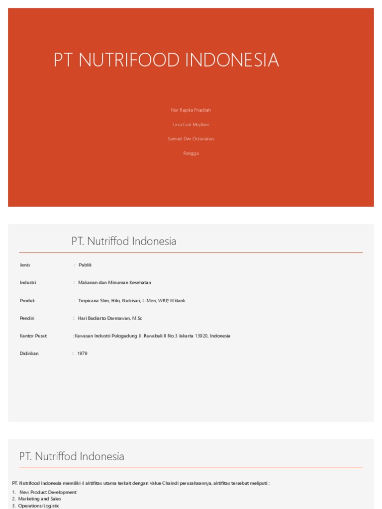 PT Nutrifood Indonesia | PDF