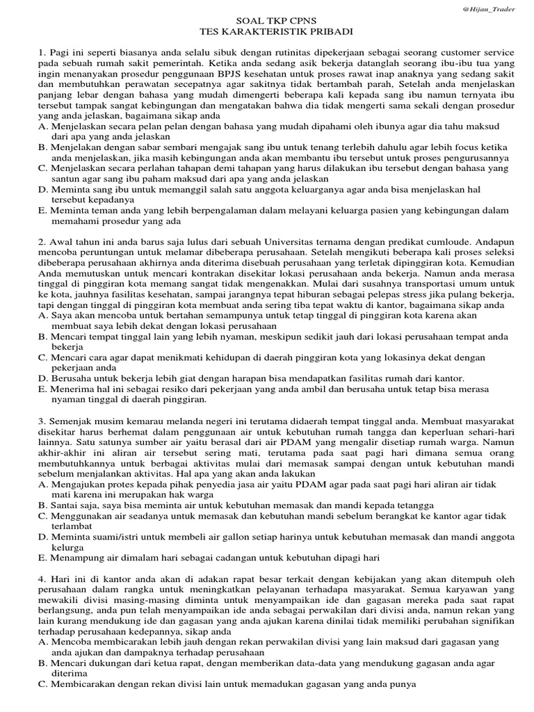 TKP Hots Sangat - Soal | PDF | Karier & Perkembangan