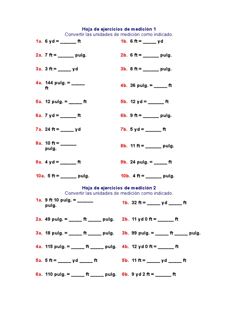 Practica de Conversion de Unidades de SI A Sistema Ingles | PDF | Hogar ...
