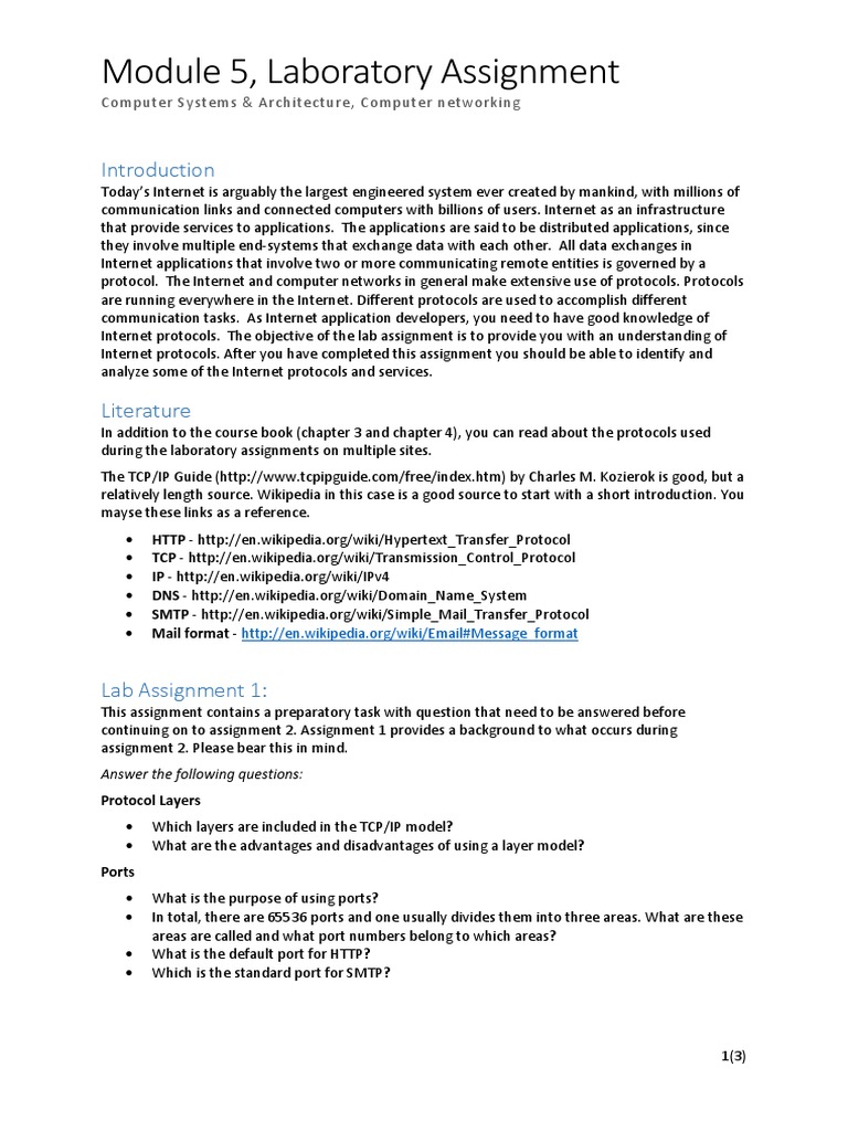 Assignment 2 HT2018 | PDF | Port (Computer Networking) | Internet Protocol Suite