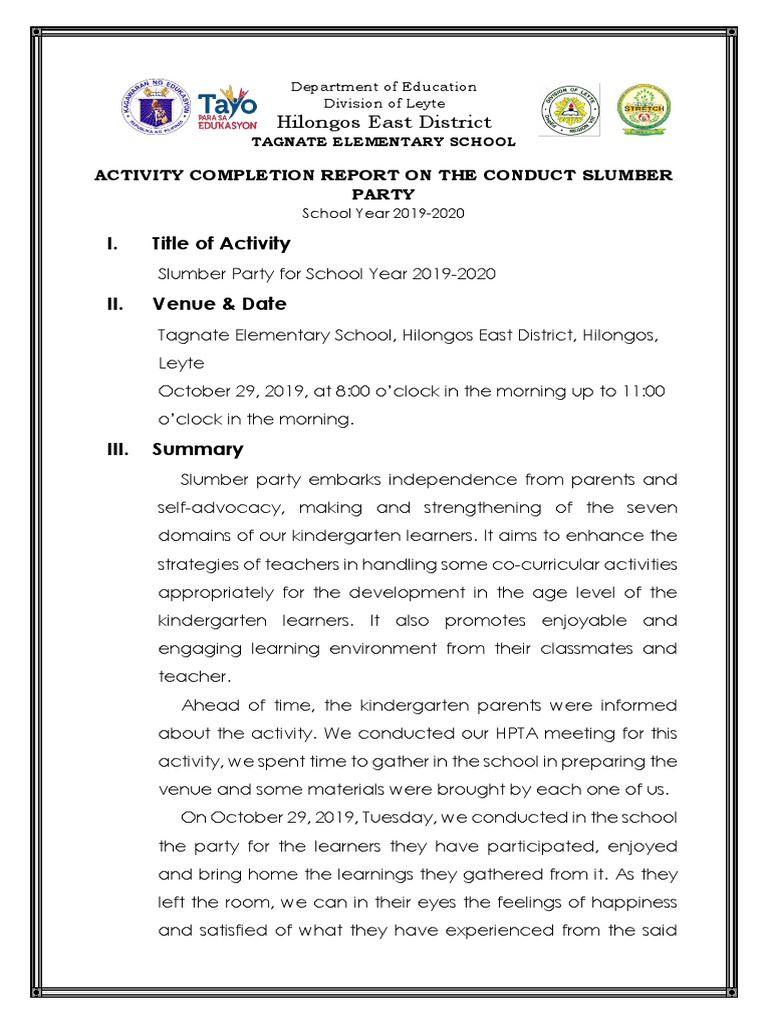 ACR On The Slumber Party 2019 2020 | PDF | Learning | Psychological ...