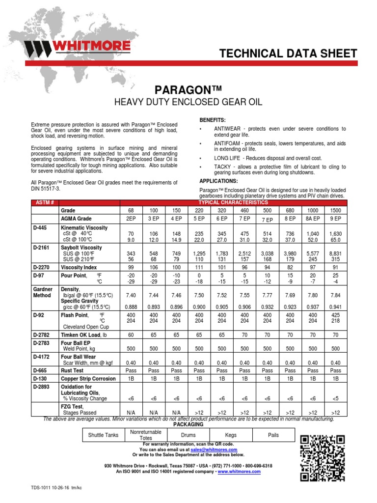 Whitmore Paragon Heavy Duty Gear Oil | Download Free PDF | Mechanical ...