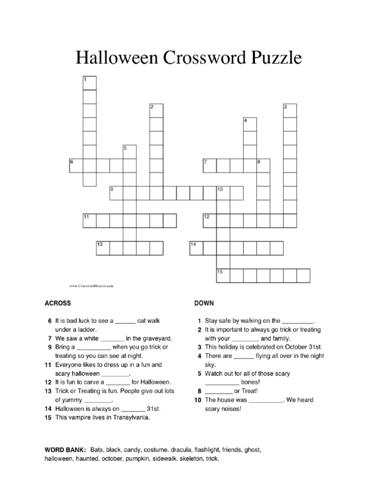 Halloween Crossword Puzzle | PDF