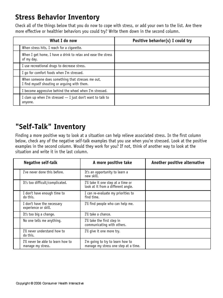 StressBehaviorInventory PDF | PDF