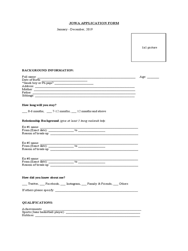 Jowa Application Form 2 | Business