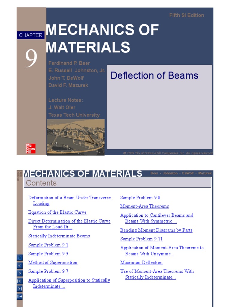9 1 Beam Deflection | PDF | Bending | Beam (Structure)