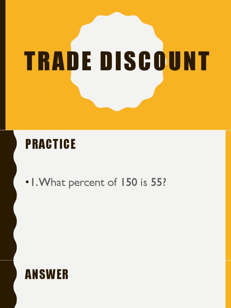 Trade Discount | PDF | Discounts And Allowances | Business Economics