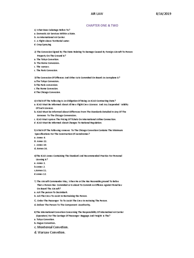 Air Law Question and Answers | PDF | Flight Instructor | Aviation