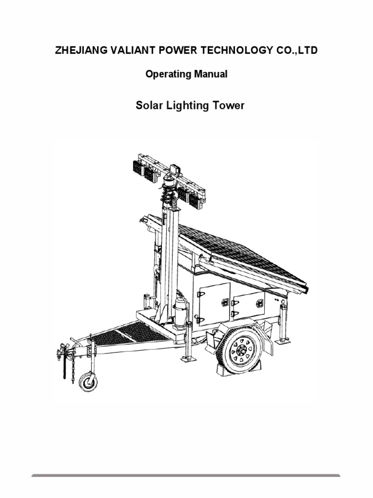 Solar Lighting Tower Manual | PDF | Trailer (Vehicle) | Insulator ...