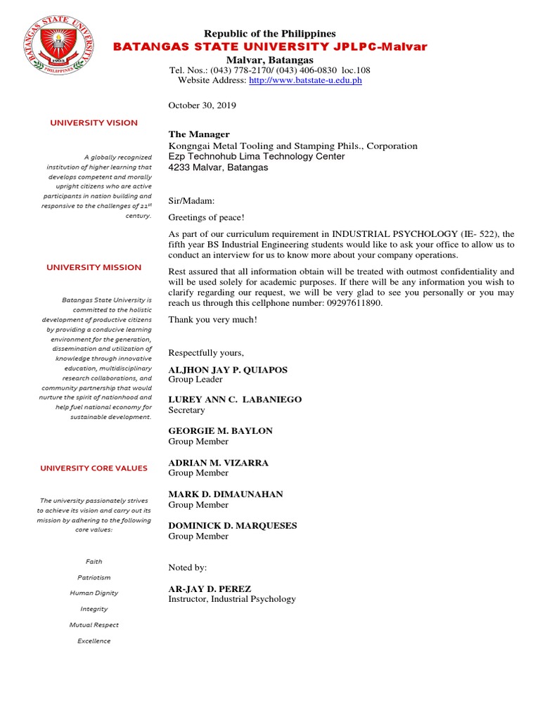 Batangas State University Jplpc-Malvar: The Manager | PDF | Curriculum | Psychological Concepts