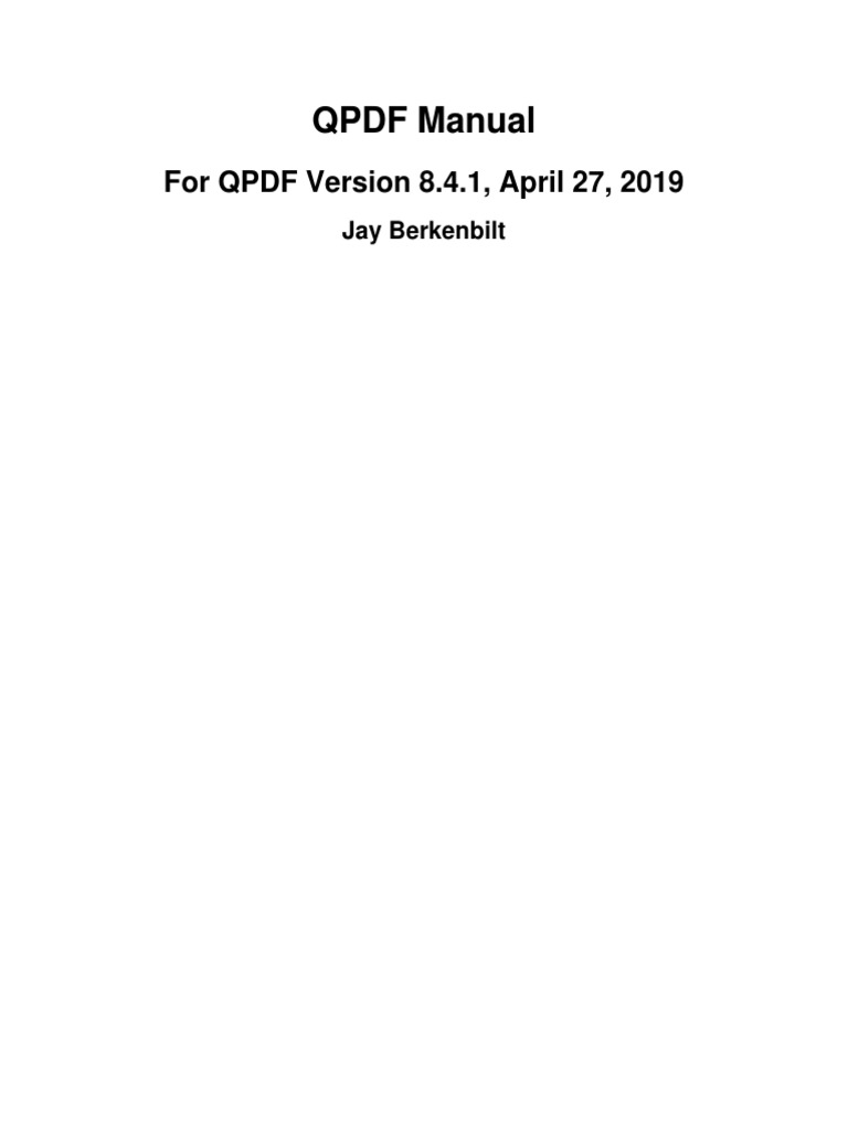 QPDF Manual PDF | PDF | Command Line Interface | String (Computer Science)