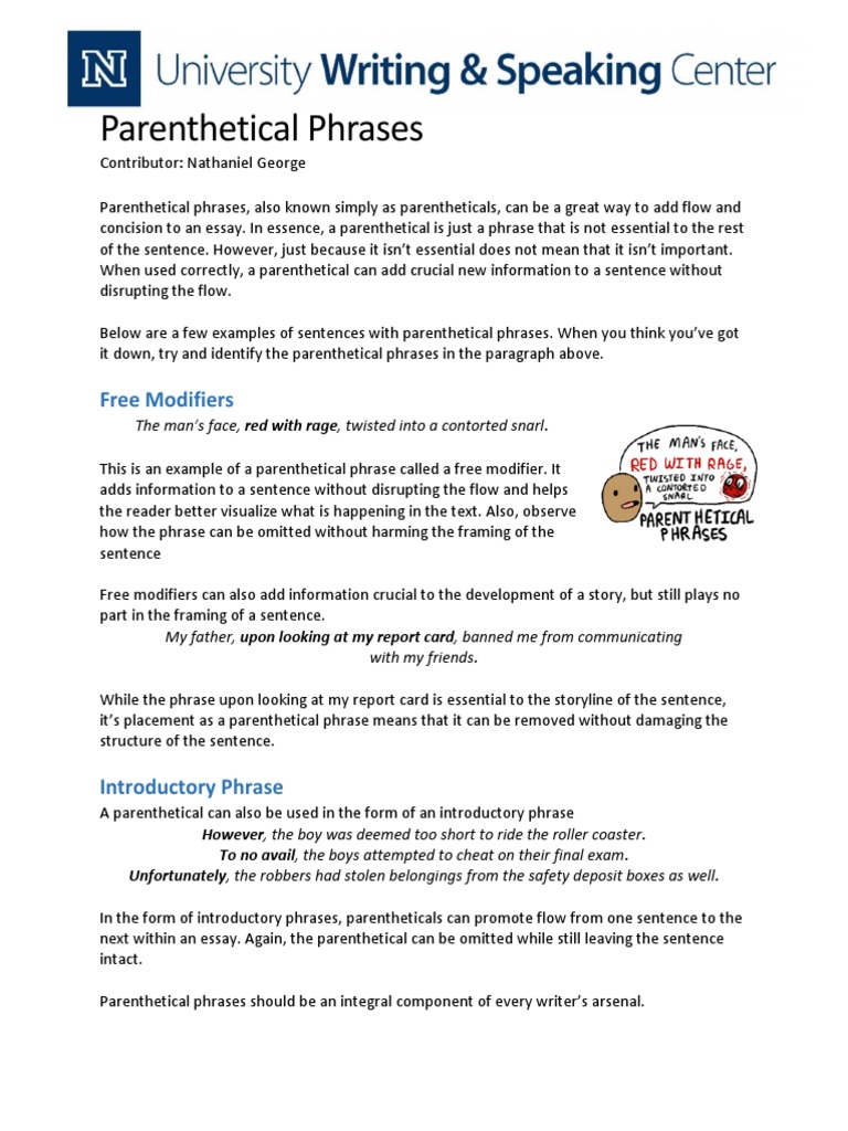 Understanding Parenthetical Phrases | PDF | Communication | Cognitive ...