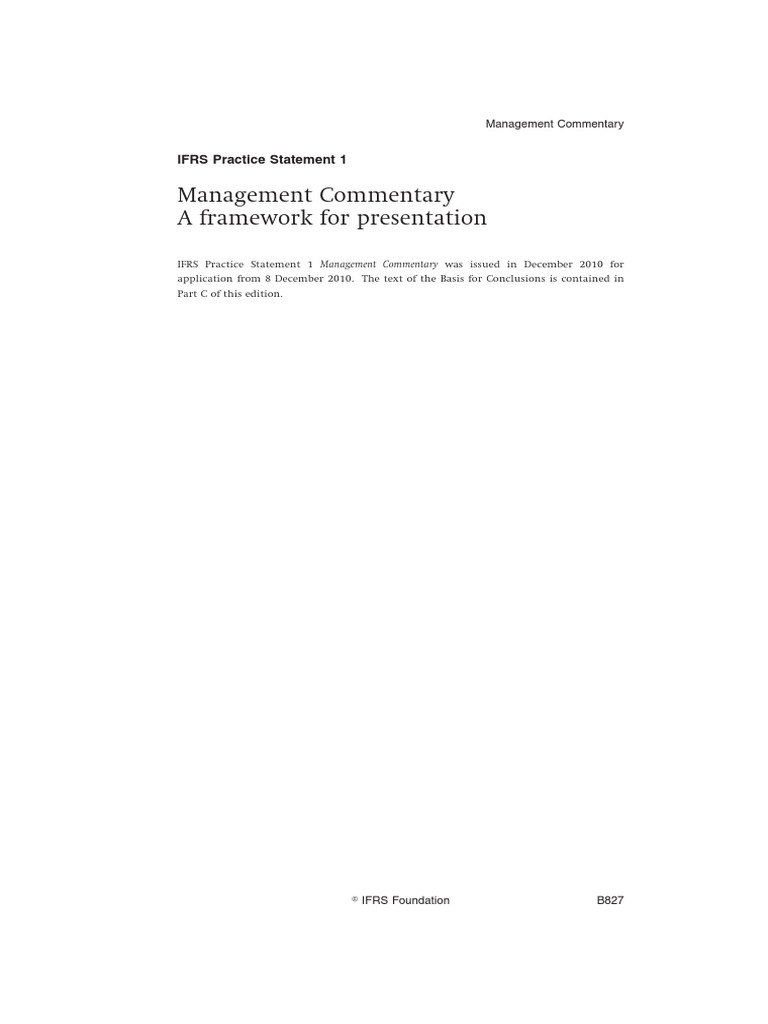 Management Commentary A Framework For Presentation: IFRS Practice ...