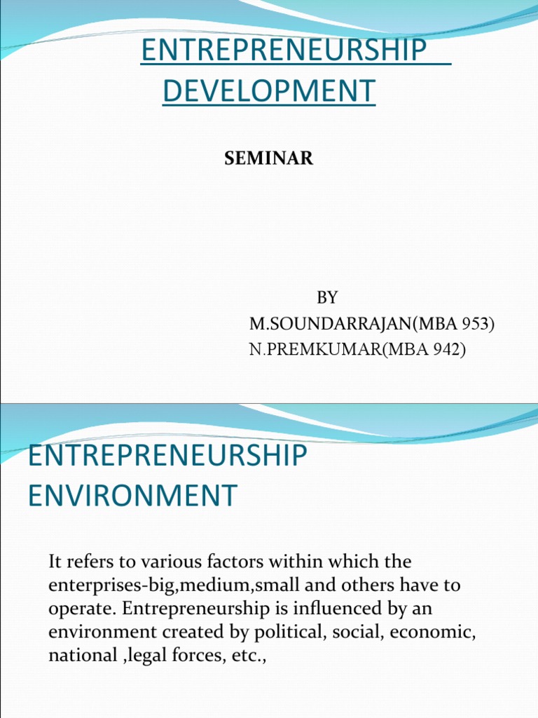 Understanding the Entrepreneurial Environment | PDF | Entrepreneurship ...