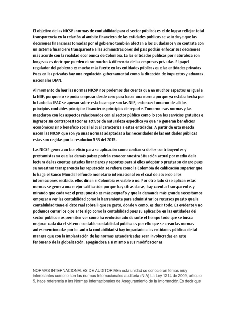 El Objetivo de Las NICSP | PDF | normas internacionales de INFORMACION ...