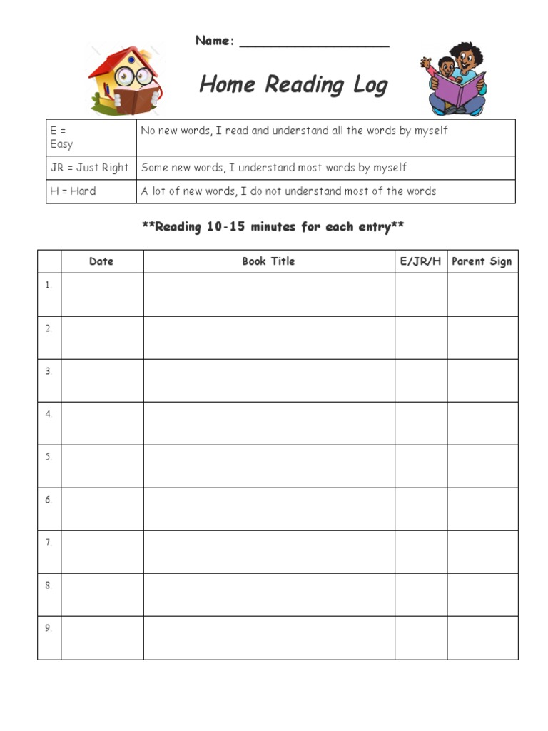 Home Reading Log | PDF