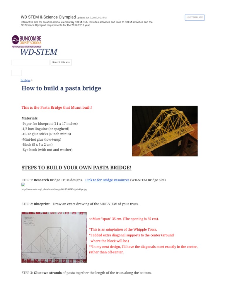 Build a Pasta Bridge for STEM Kids | PDF | Computing And Information ...