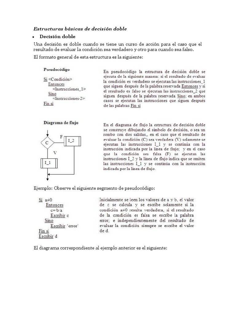 Estructuras Básicas de Decisión Doble | PDF