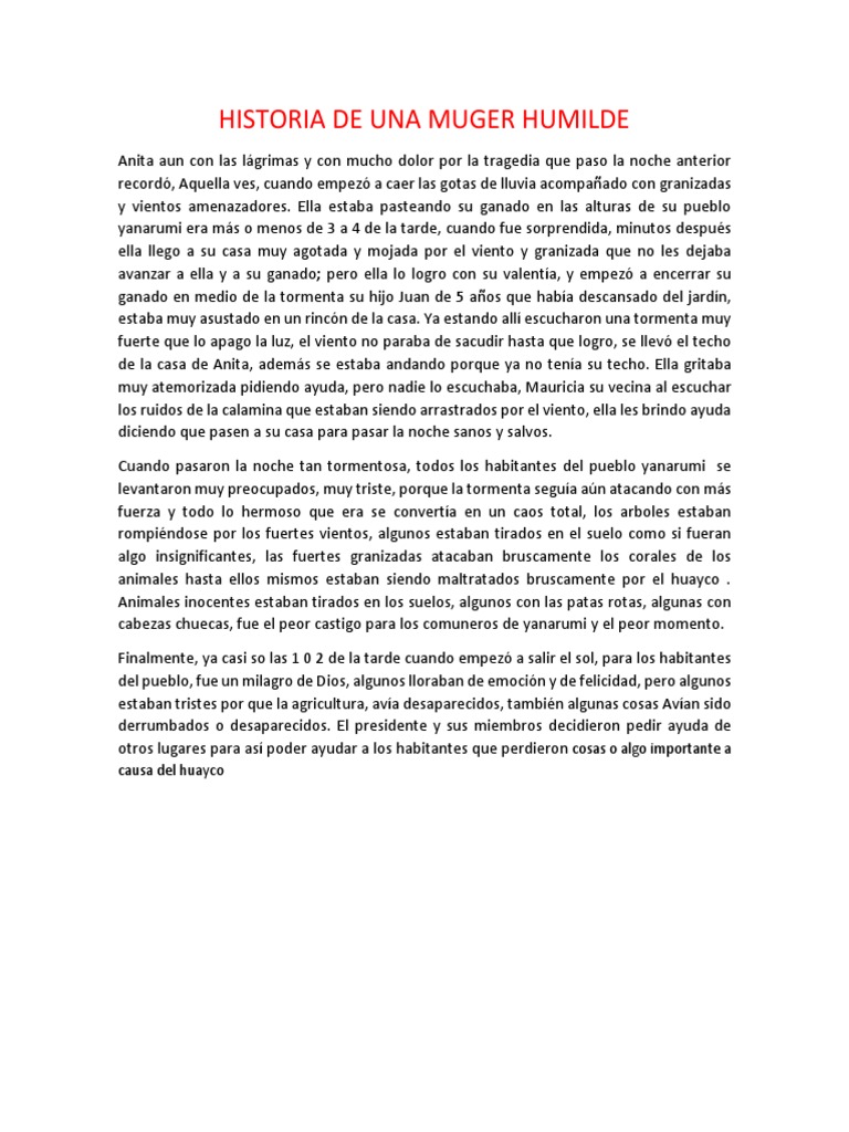 Historia de Una Mujer Humilde | PDF