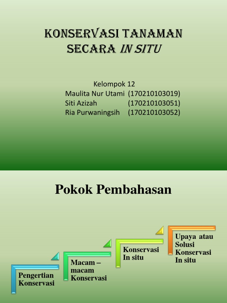 Konservasi Tanaman Secara in Situ | PDF