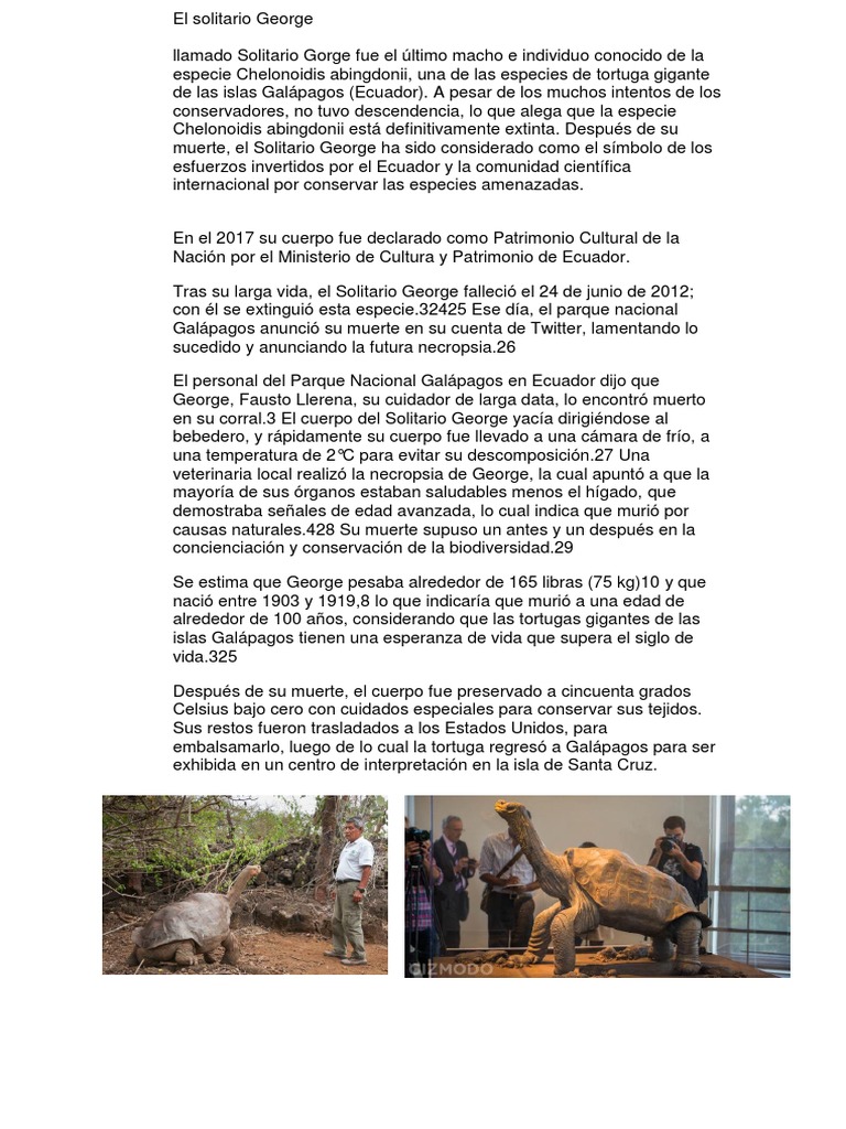 El Solitario George | PDF