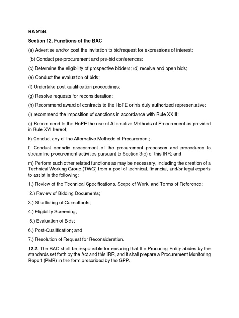 Ra 9184 | PDF | Procurement | Social Institutions