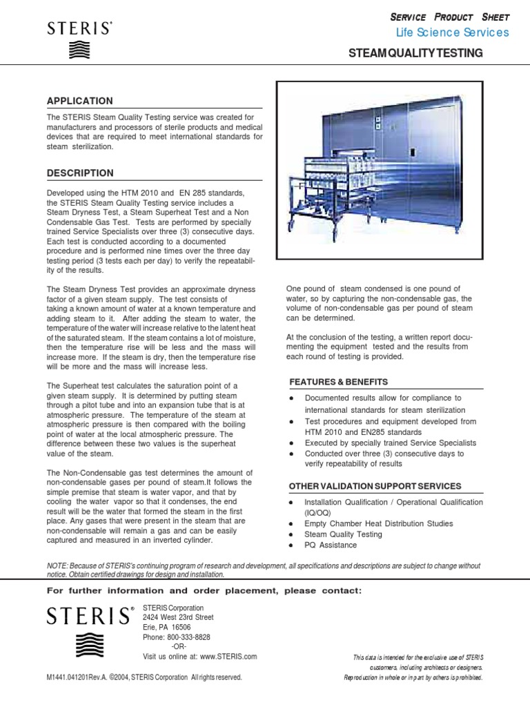 Steam Quality Testing PDF | PDF | Steam | Gases
