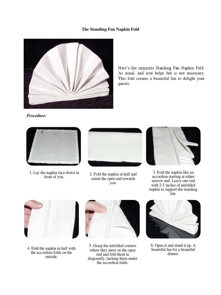 The Standing Fan Napkin Fold Pdf