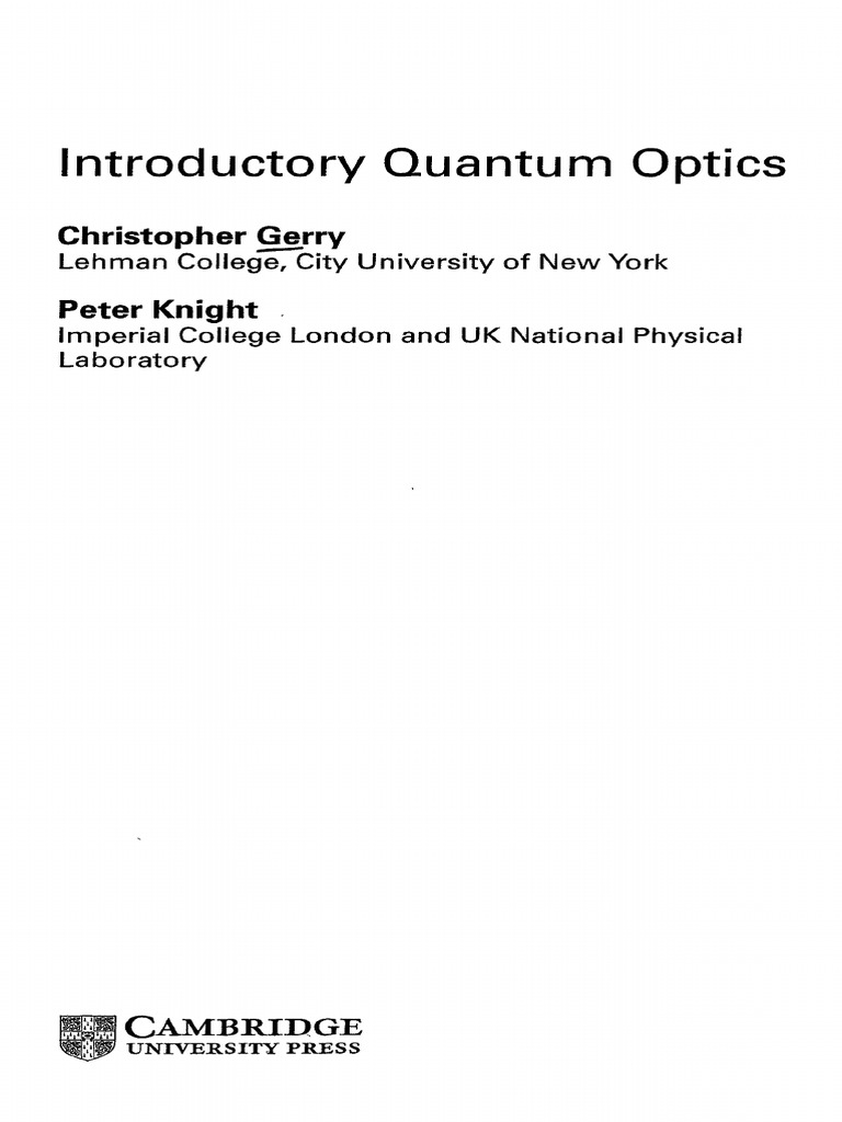 Optica Cuantica: Gerry and Knight | PDF