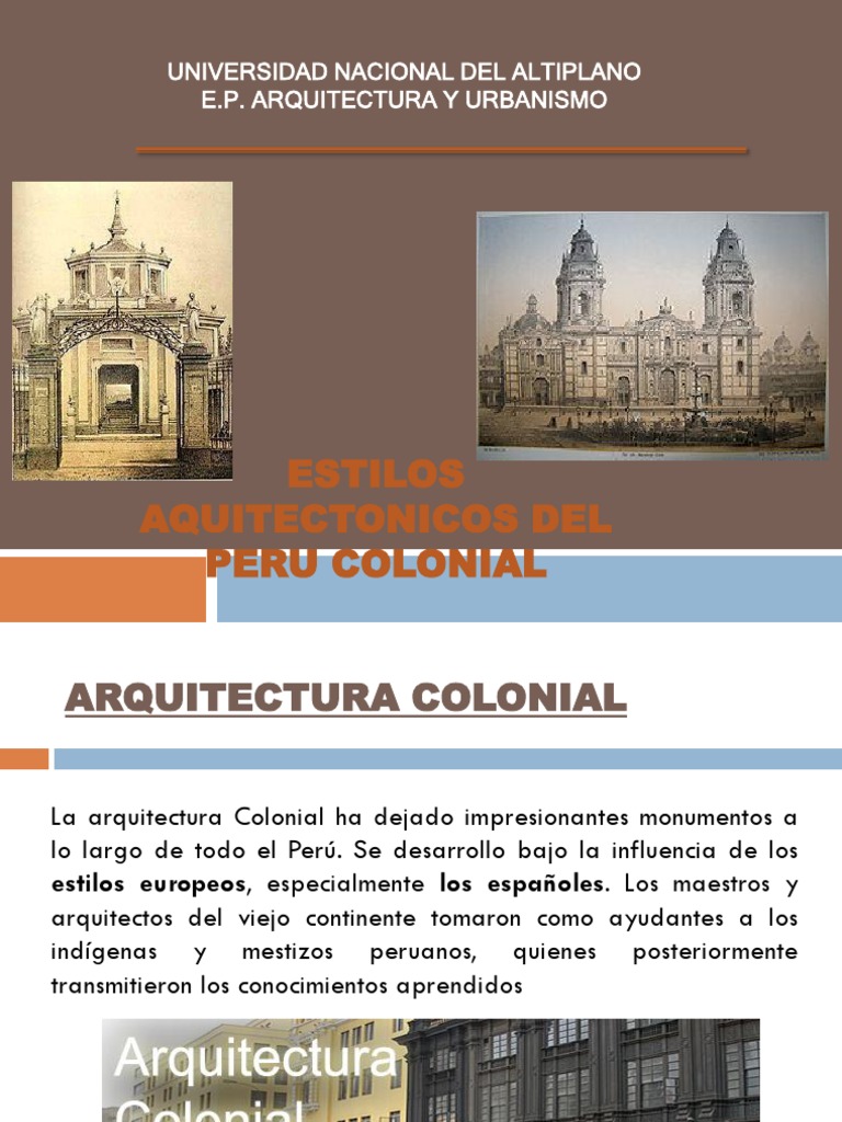 Estilos Arquitectónicos del Perú Colonial | PDF | Barroco | Columna