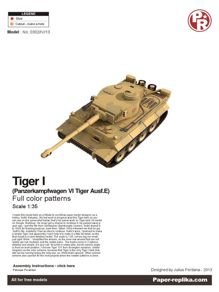 Tiger I: Full Color Patterns | PDF | Tiger I