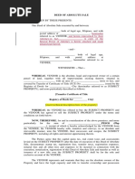 Sample Deed of Absolute Sale Template | PDF | Deed | Real Estate Law