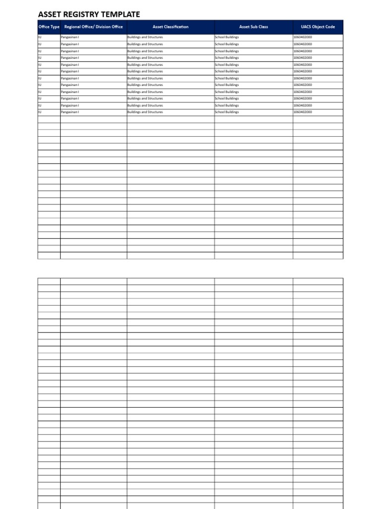 Final Asset Registry Template | PDF
