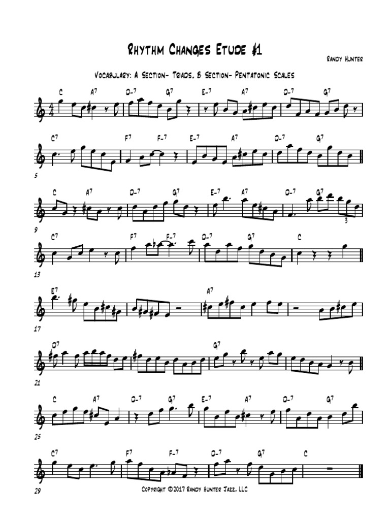 Rhythm Changes Etude 1 PDF | PDF