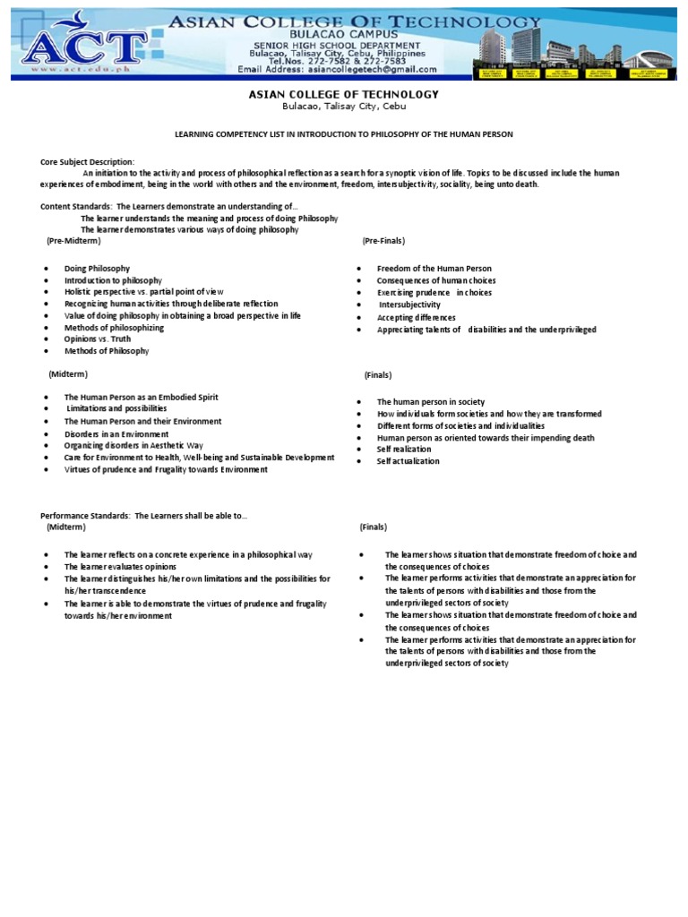 LC Checklist Philosophy | PDF | Prudence | Learning